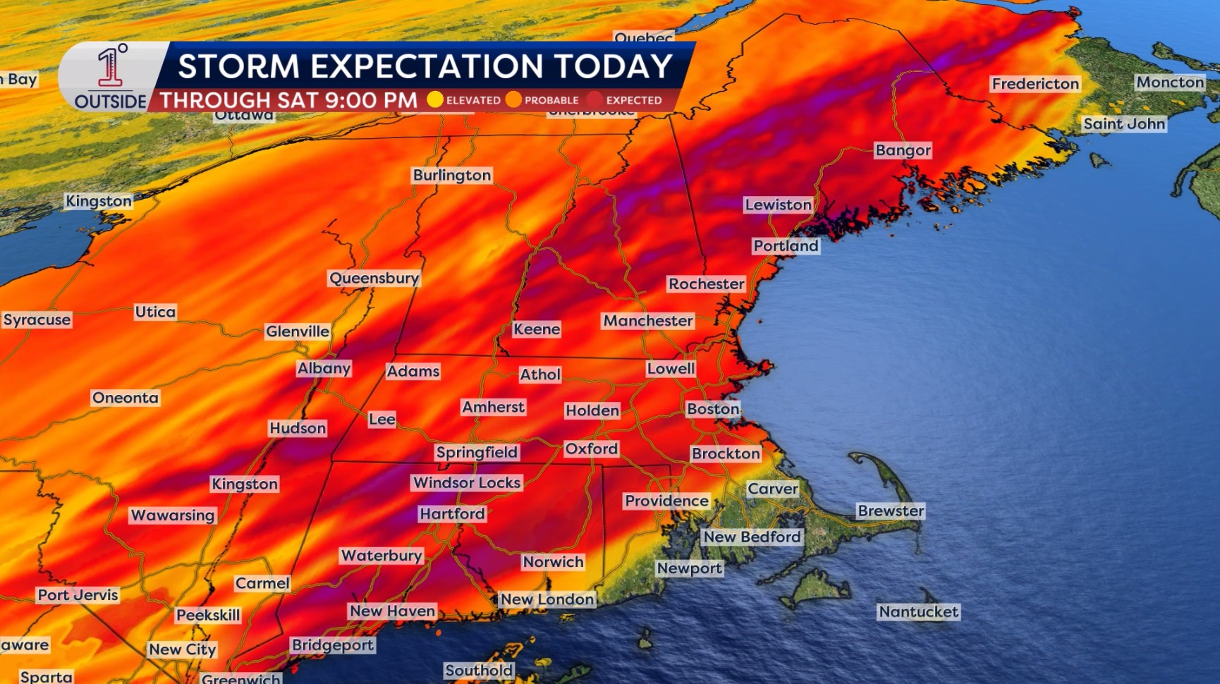 Saturday Storm Expectation - 1 Degree Outside | 1 Degree Outside